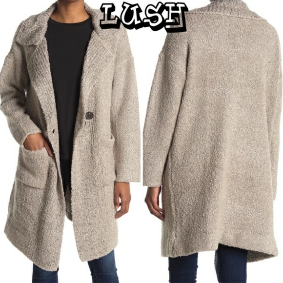 Lush | Sweaters | New Lush Ash Gray Notched Collar Double Breasted ...